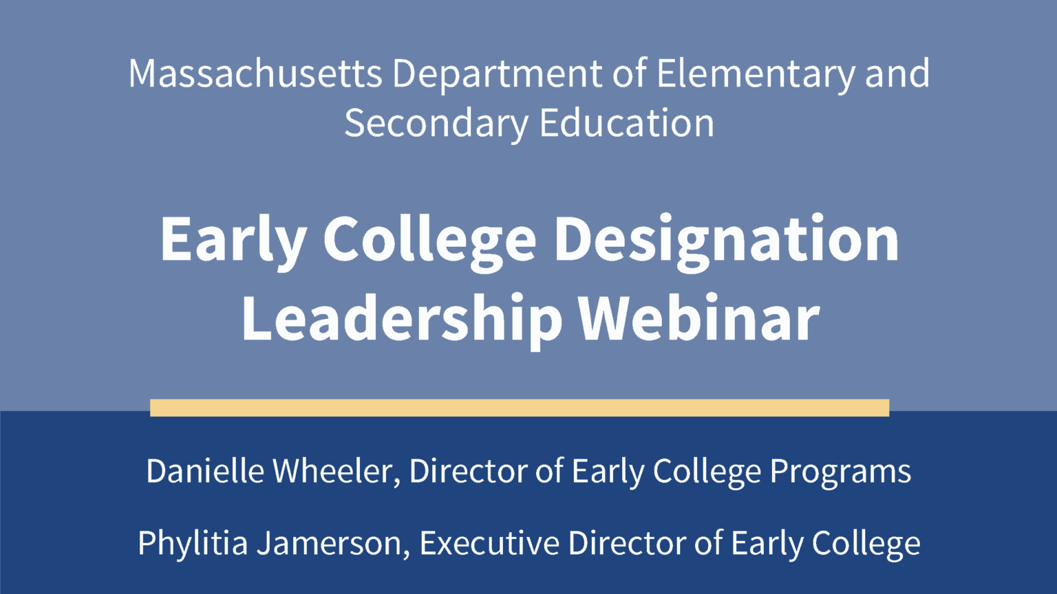FY26 Designation Session Resources – MA Early College Community of Practice